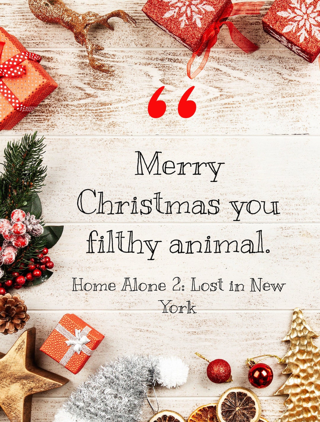 Merry Christmas Ya Filthy Animal Home Alone 2
