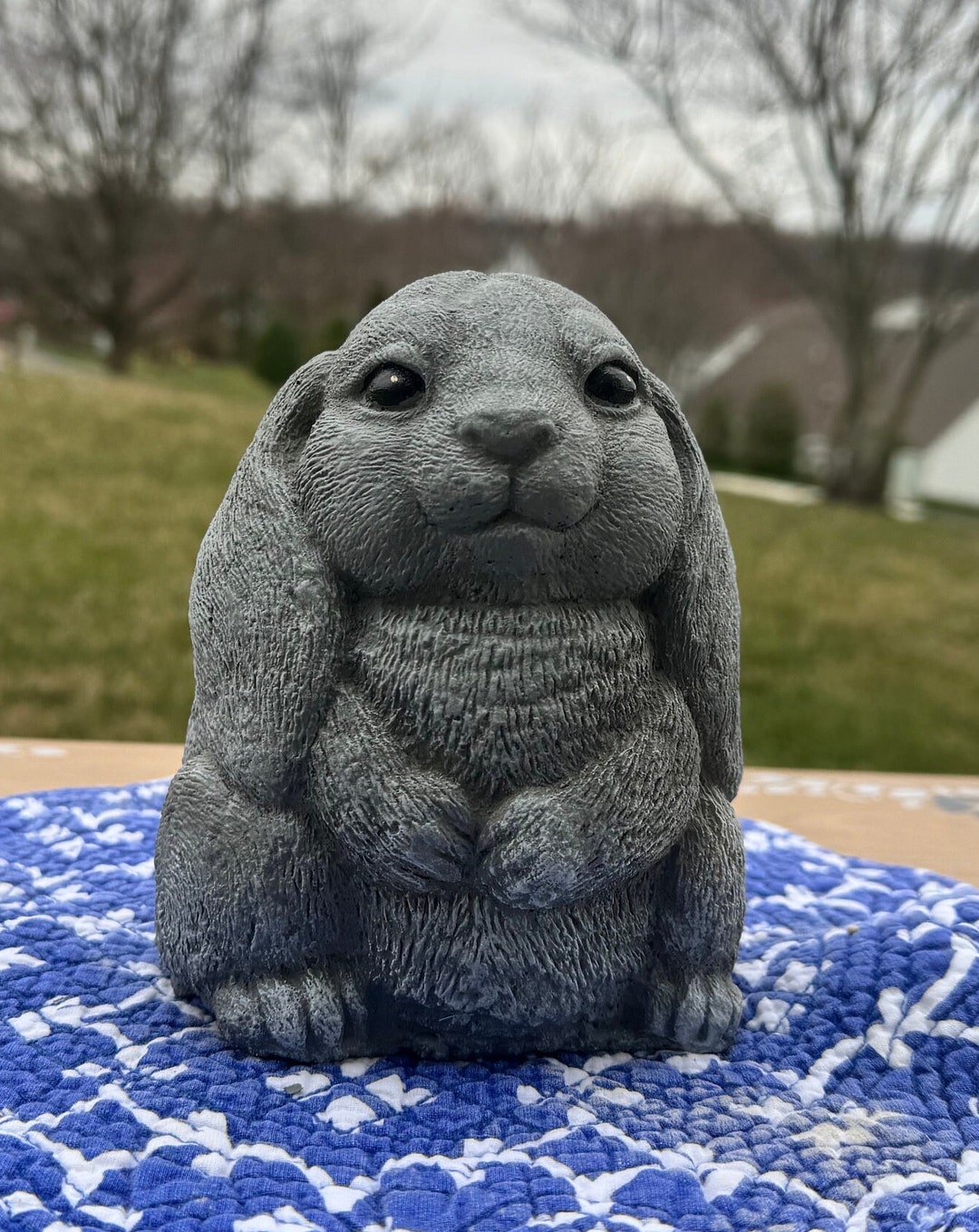 Concrete Garden Statue Easter Bunny - Etsy