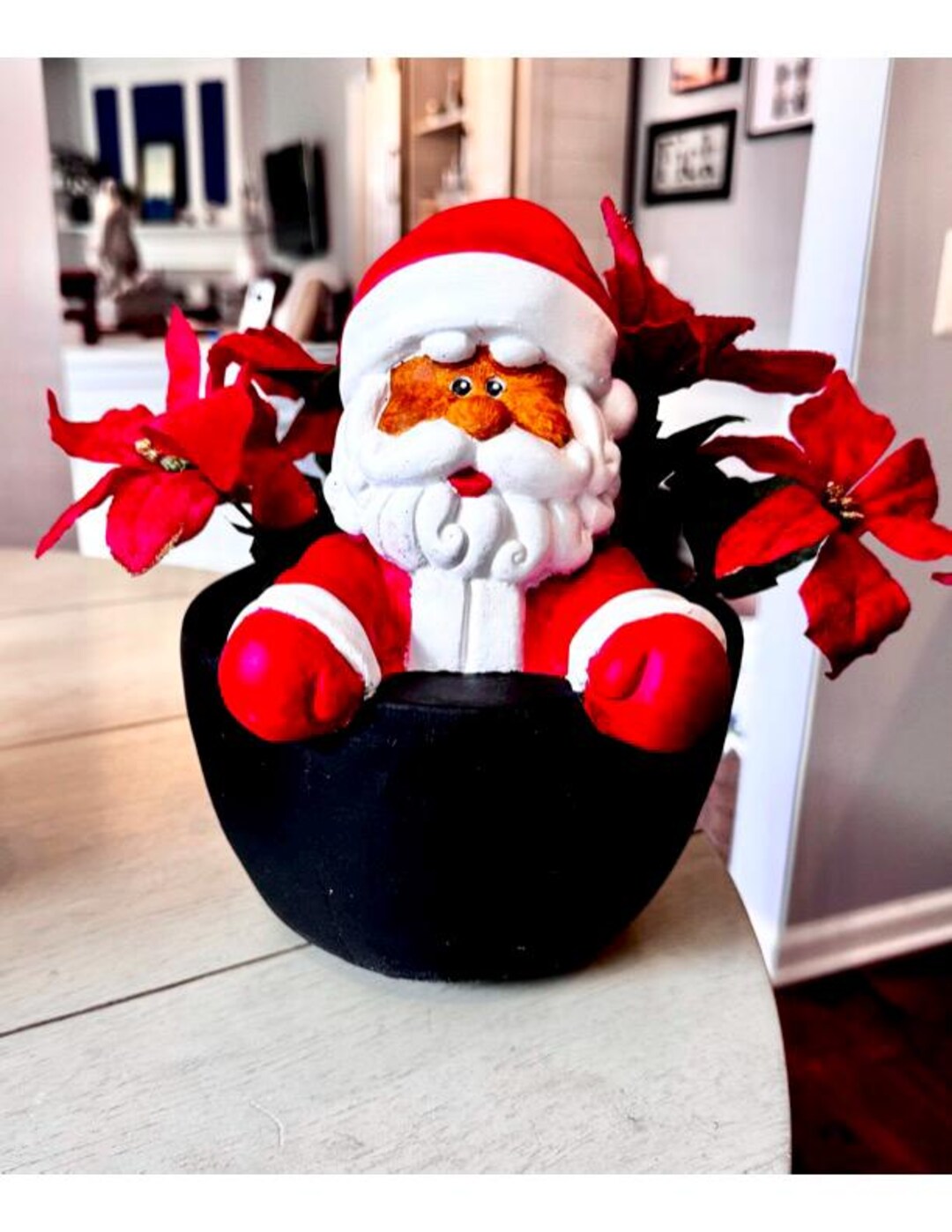 Concrete Santa/planter, Perfect for Your Porch or Your Fireplace. - Etsy