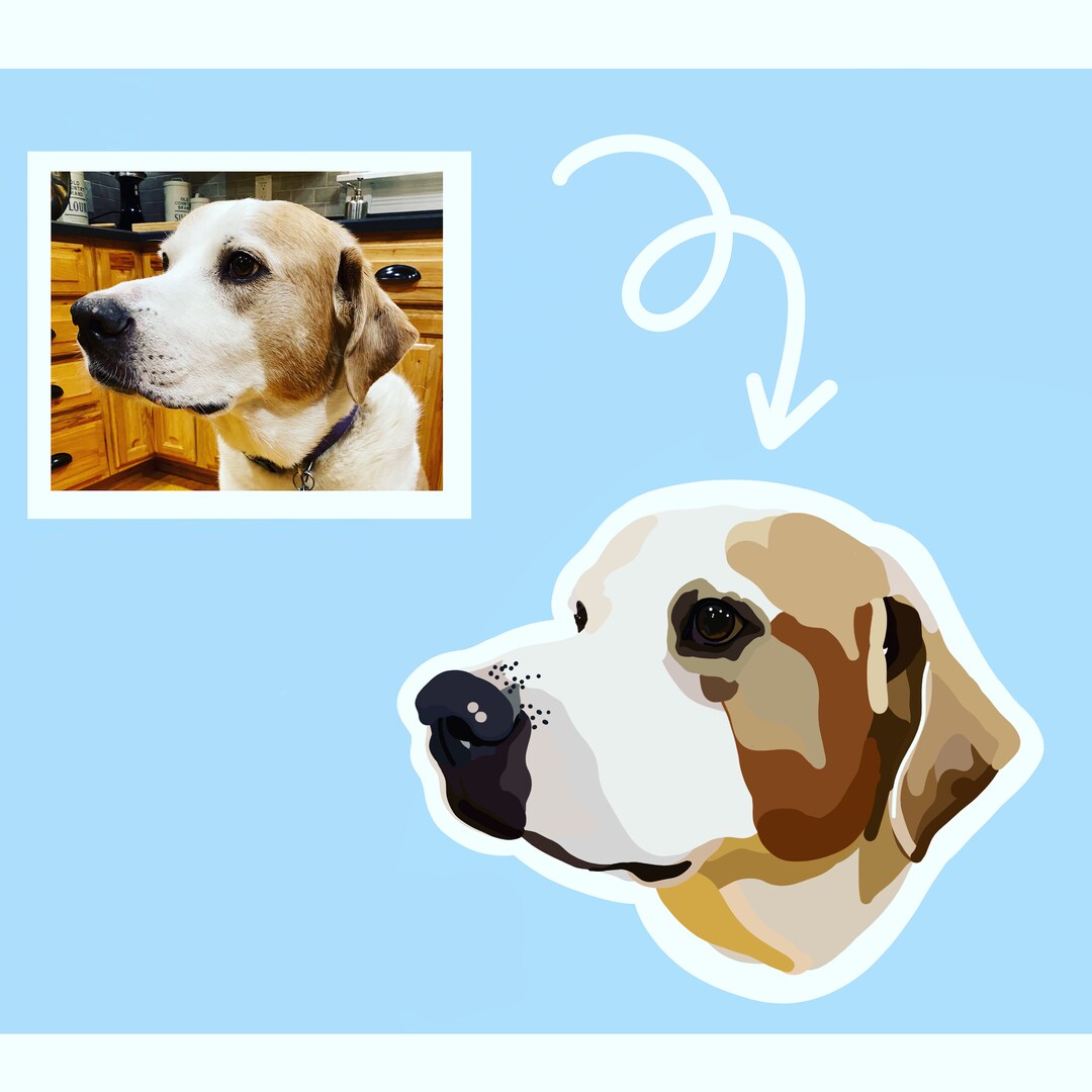 Custom Pet Stickers Pack of 6 Custom Pet Matte Vinyl - Etsy