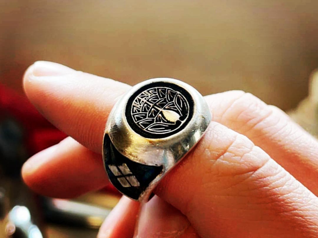 Japanese Kamon Ring Silver Handmade Japanese Signet Ring Mens Japanese ...