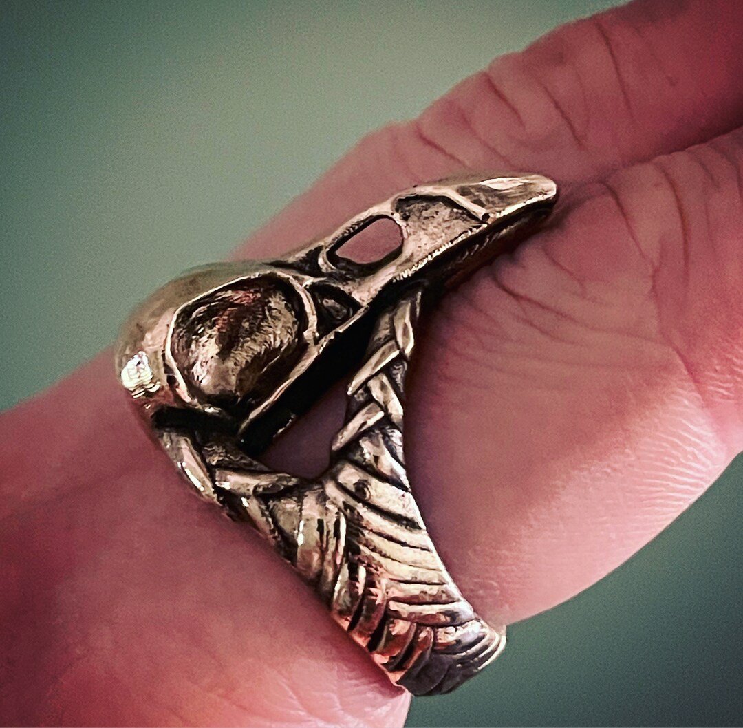 Occult Raven Skull Ring | Sterling Silver Bird Skull Jewelry for ...