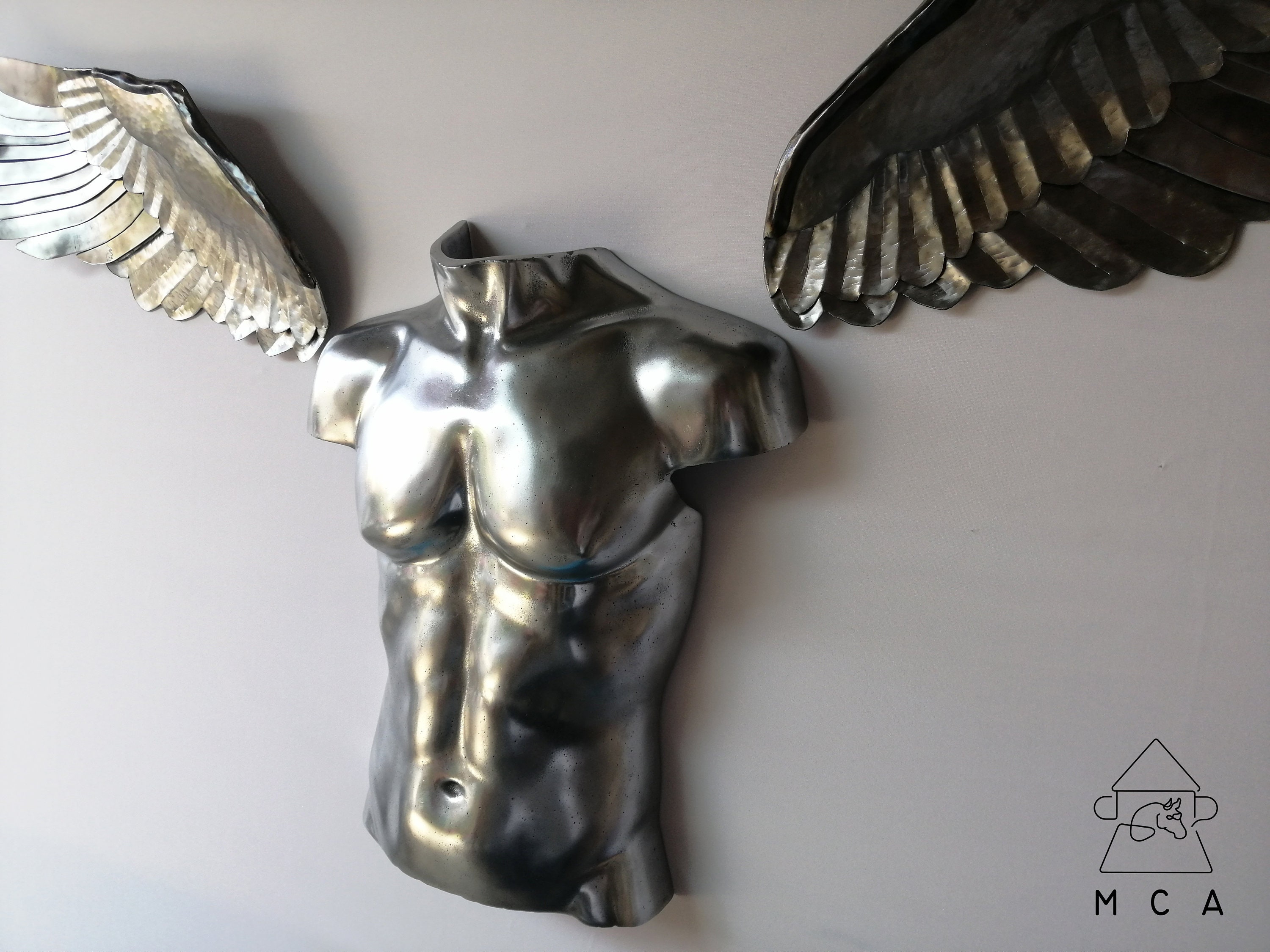 Metal Angel Man Torso Metal Human Sculpture Chest Torso Abstract ...