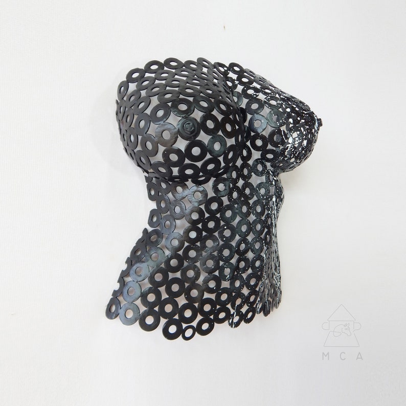 Pair of Metal Torsos for Wall Decoration / Male and Female Torso Wall ...
