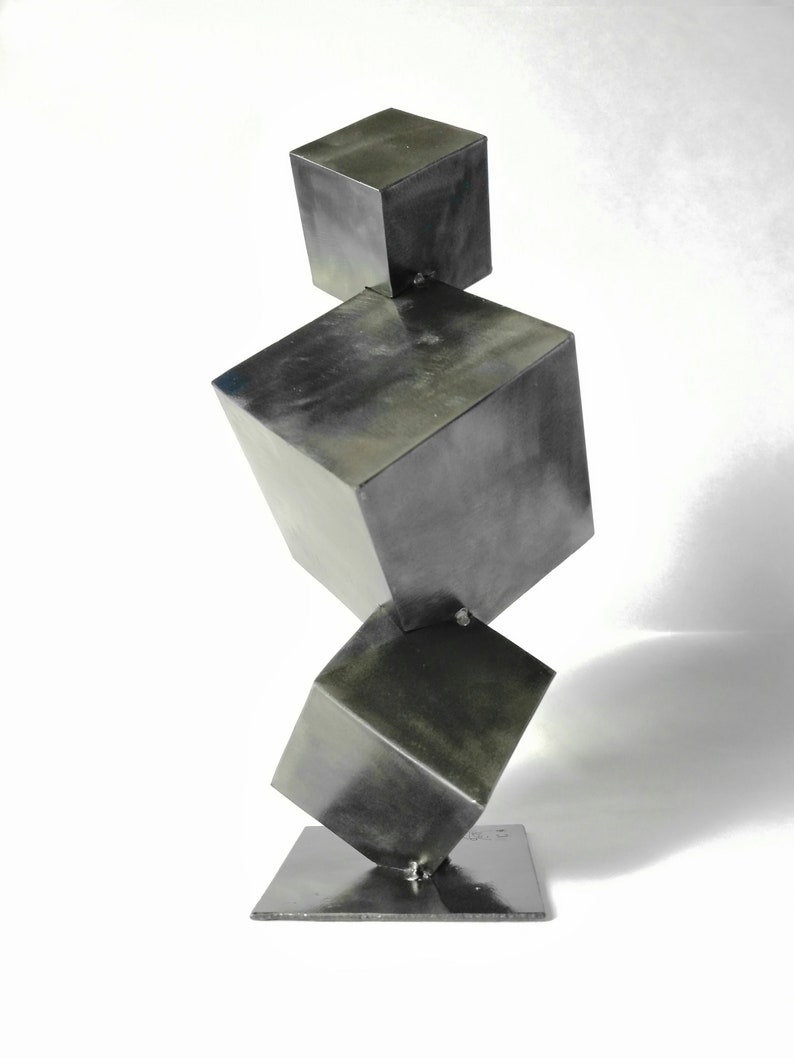 Cubes Metal Sculpture, Metal Cube Sculpture by Mundoconarte - Etsy