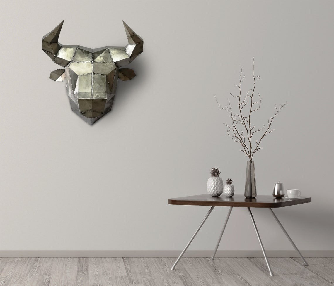 Metal bull Bull sculpture Metal sculpture bull Head of bull | Etsy