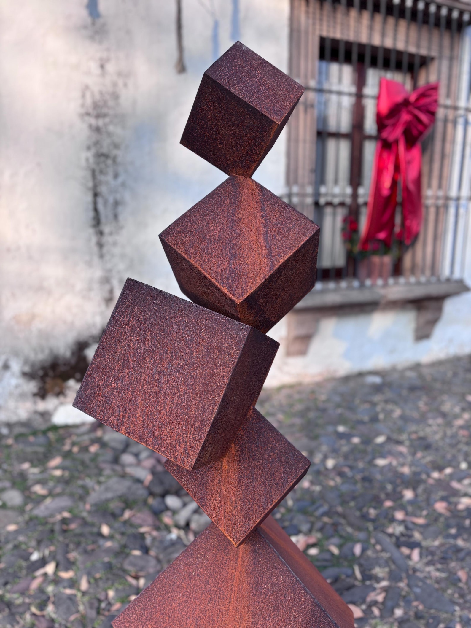 Large Size Metal Corten Sculpture for Garden / Cubist Sculpture Tower ...