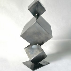 Cubes Metal Sculpture, Metal Cube Sculpture by Mundoconarte - Etsy