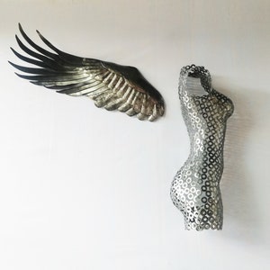 Metal Angel Woman's Angel Torso Abstract Sculpture Woman's Metallic Art ...