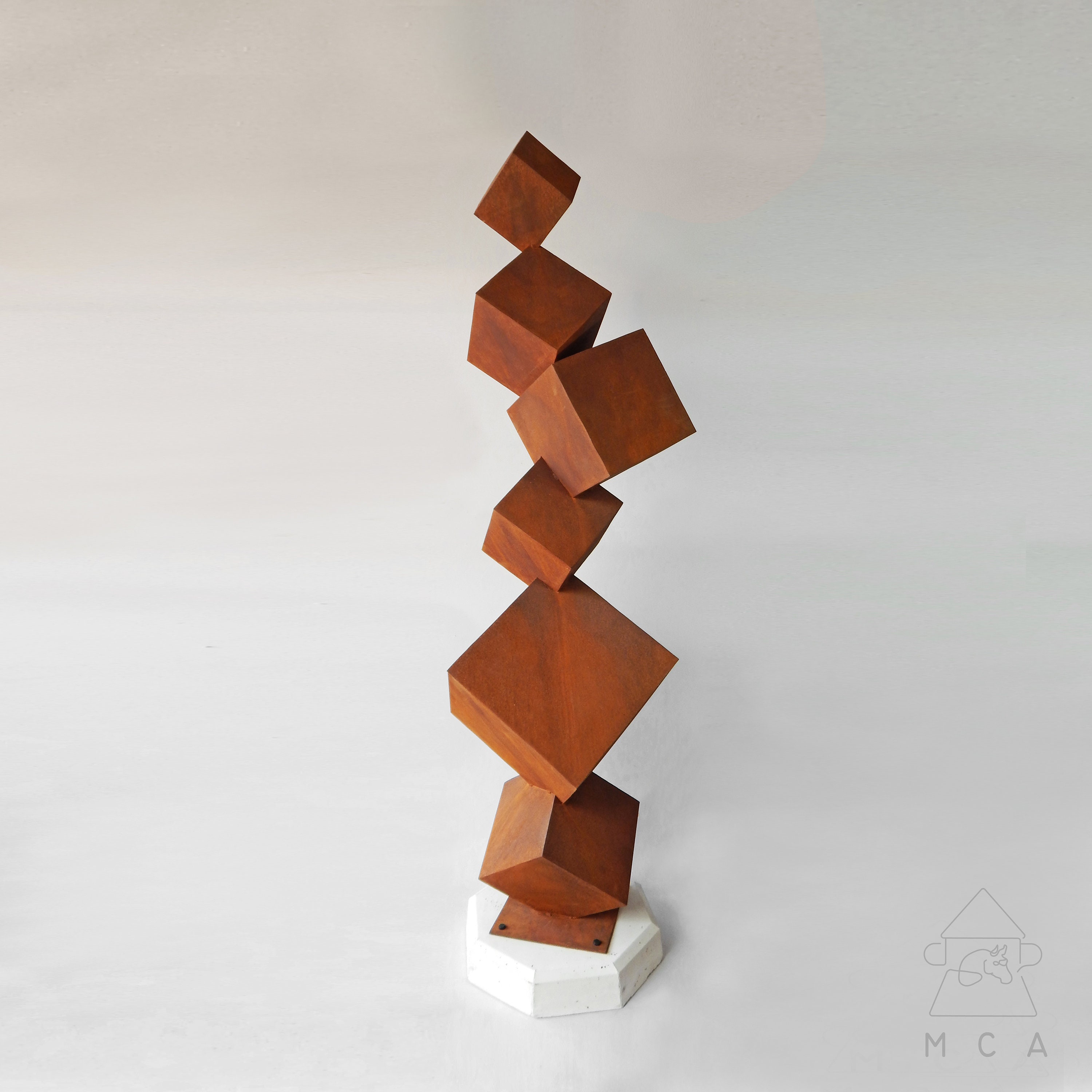 Large Size Metal Corten Sculpture for Garden / Cubist Sculpture Tower ...