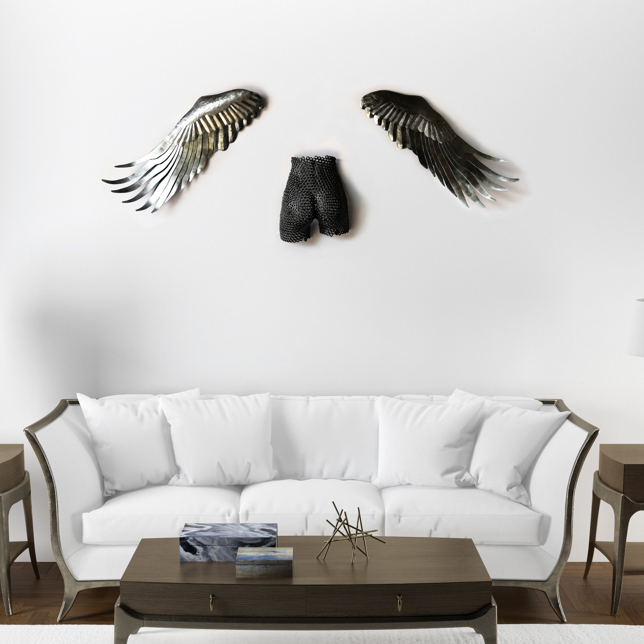 Angel Piece Metal Angel Sculpture Angel Body Torso With Wings - Etsy