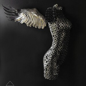 Metal Angel Woman's Angel Torso Abstract Sculpture Woman's Metallic Art ...