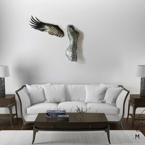 Metal Angel Woman's Angel Torso Abstract Sculpture Woman's Metallic Art ...