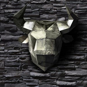 Metal Bull Bull Sculpture Metal Sculpture Bull Head of Bull Artisan ...