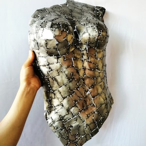 Metal Wall Art Abstract Sculpture Metallic Torso of Woman, Artisan ...