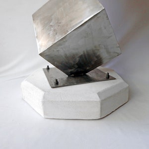 Sculpture Industrial Style Metal Sculpture Modern Cubist Metal Figure ...