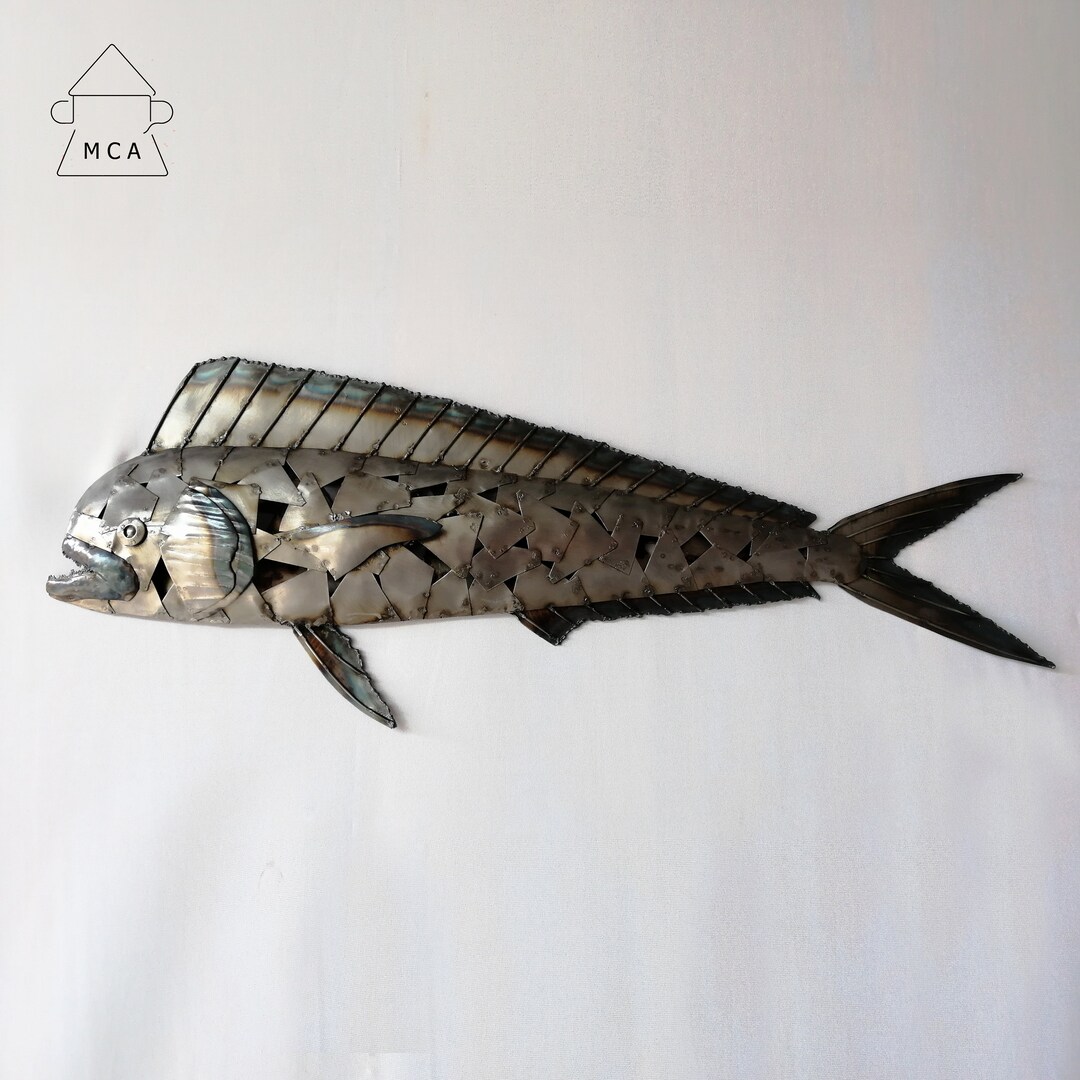 Gold Fish Sculpture Gold Fish Metal Wall Fish Craft Sculpture Indoor ...