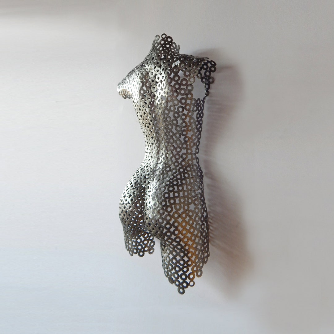 Metal Sculpture, Feminine Elegance for Wall, Modern Metal Woman Art ...