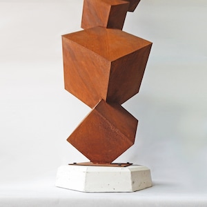 Large Size Metal Corten Sculpture for Garden / Cubist Sculpture Tower ...