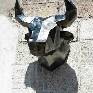 Metal Bull Bull Sculpture Metal Sculpture Bull Head of Bull Artisan ...