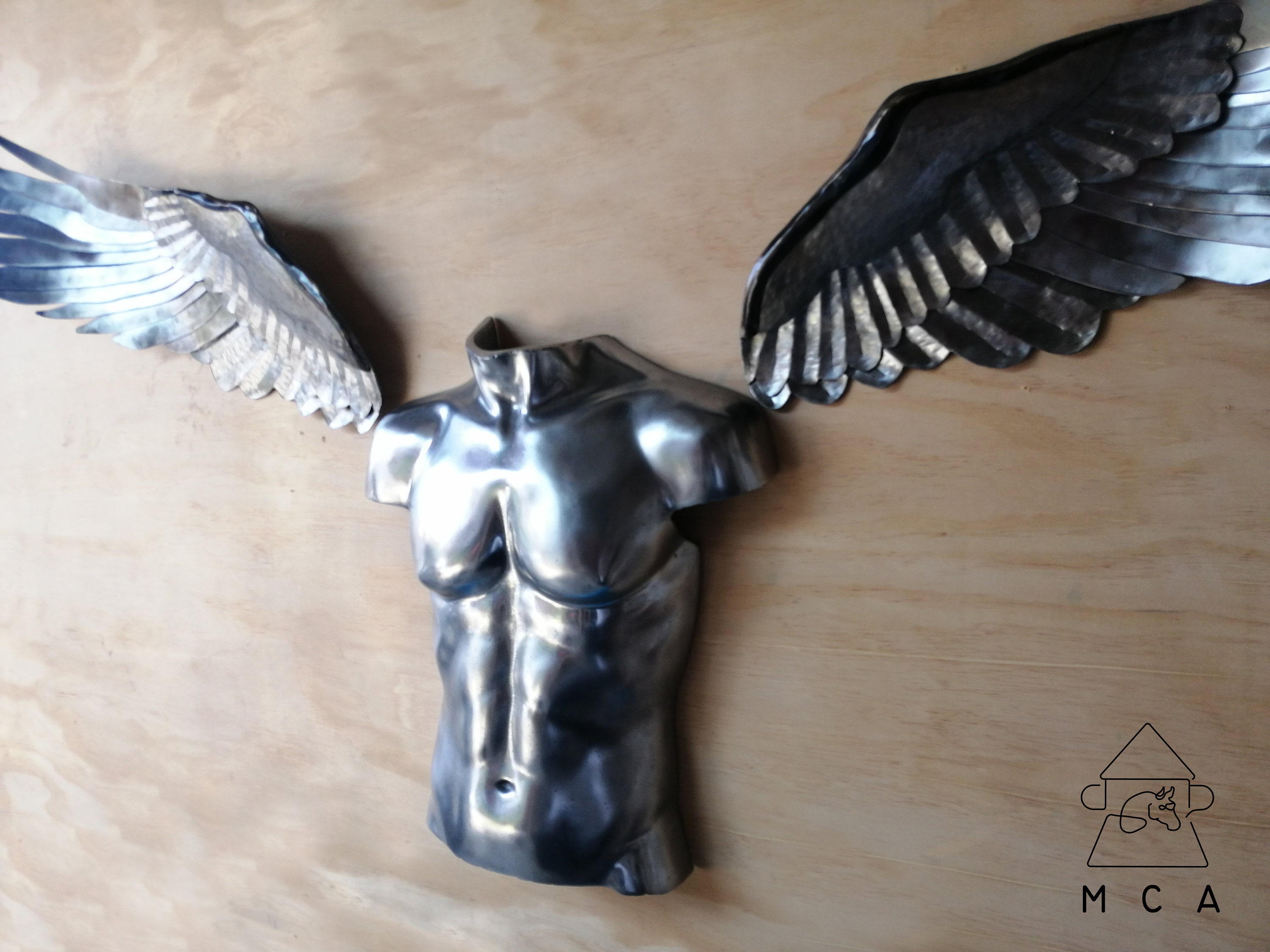 Metal Angel Man Torso Metal Human Sculpture Chest Torso | Etsy