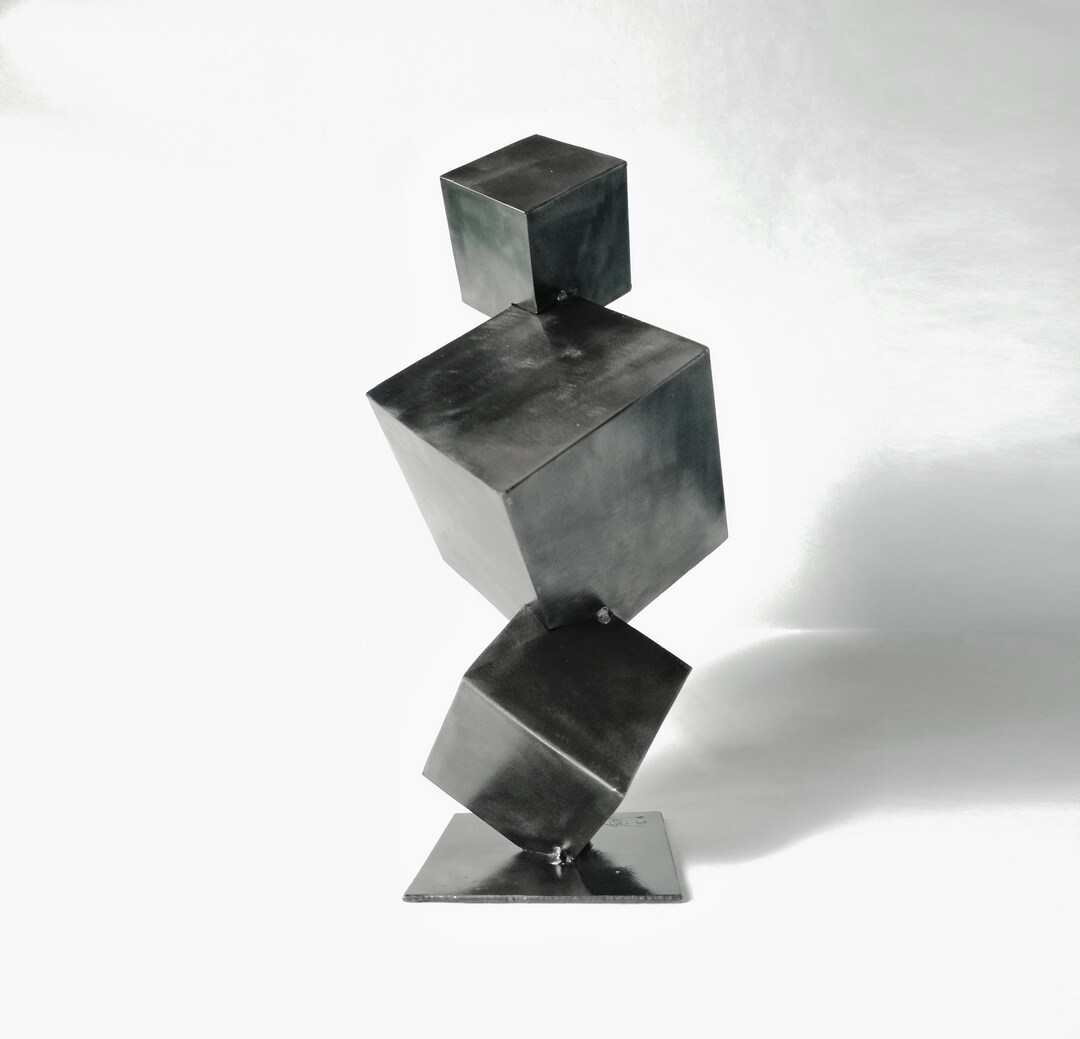 Cubes Metal Sculpture, Metal Cube Sculpture by Mundoconarte - Etsy