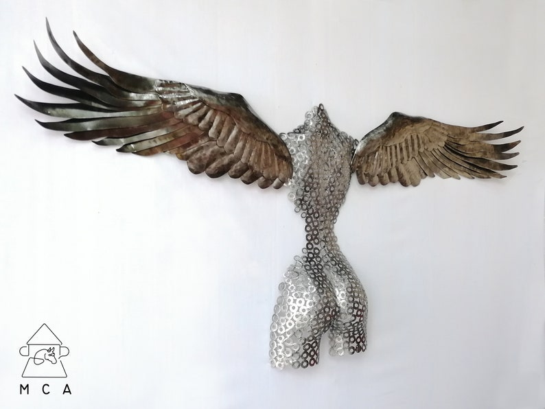 Metal Torso Metal Angel With Wings Abstract Sculpture With Wings ...