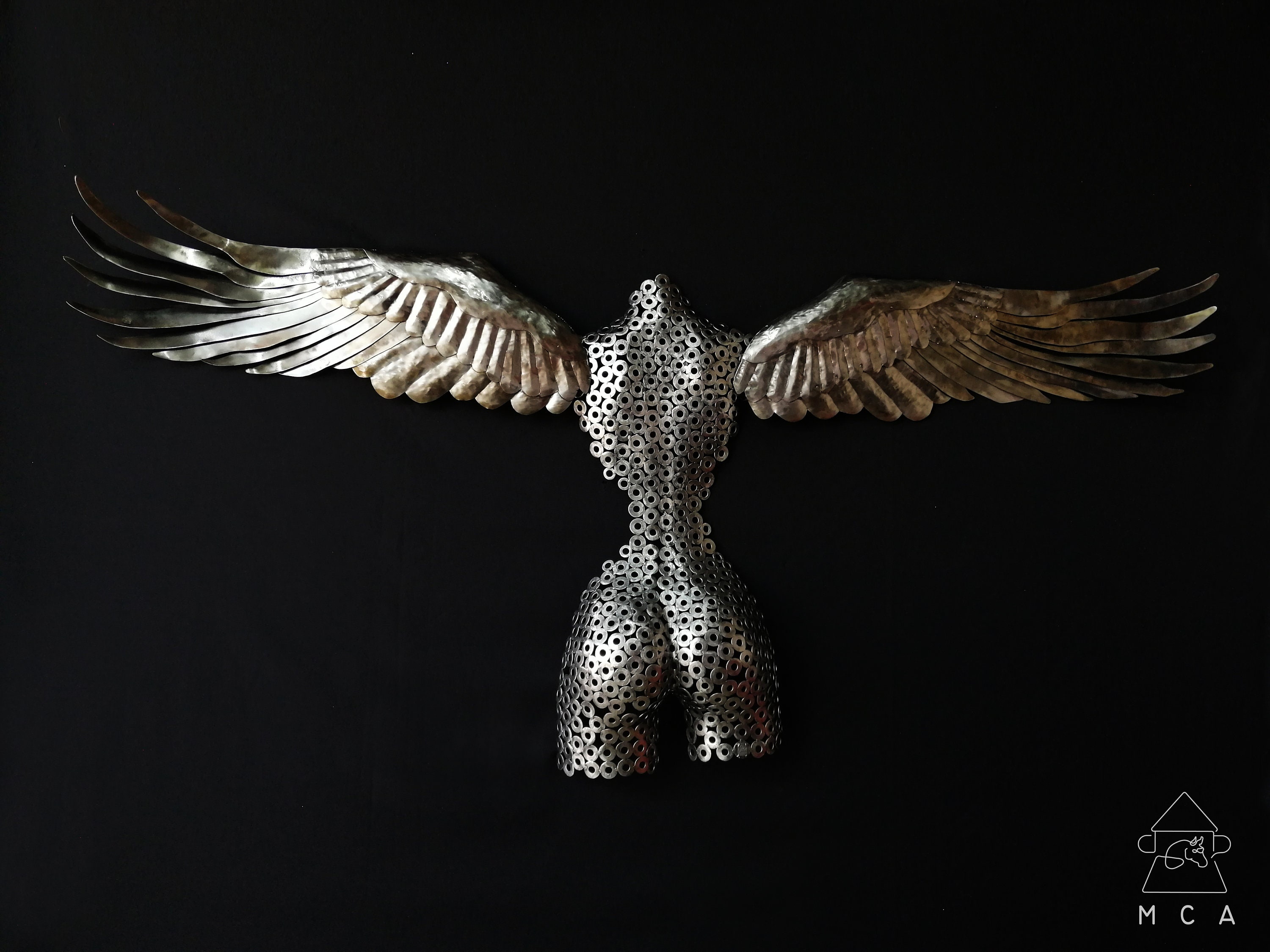 Metal Torso Metal Angel With Wings Abstract Sculpture With - Etsy
