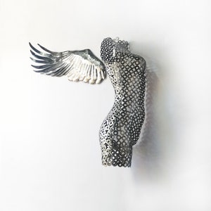 Metal Angel Woman's Angel Torso Abstract Sculpture Woman's Metallic Art ...