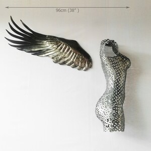 Metal Angel Woman's Angel Torso Abstract Sculpture Woman's Metallic Art ...