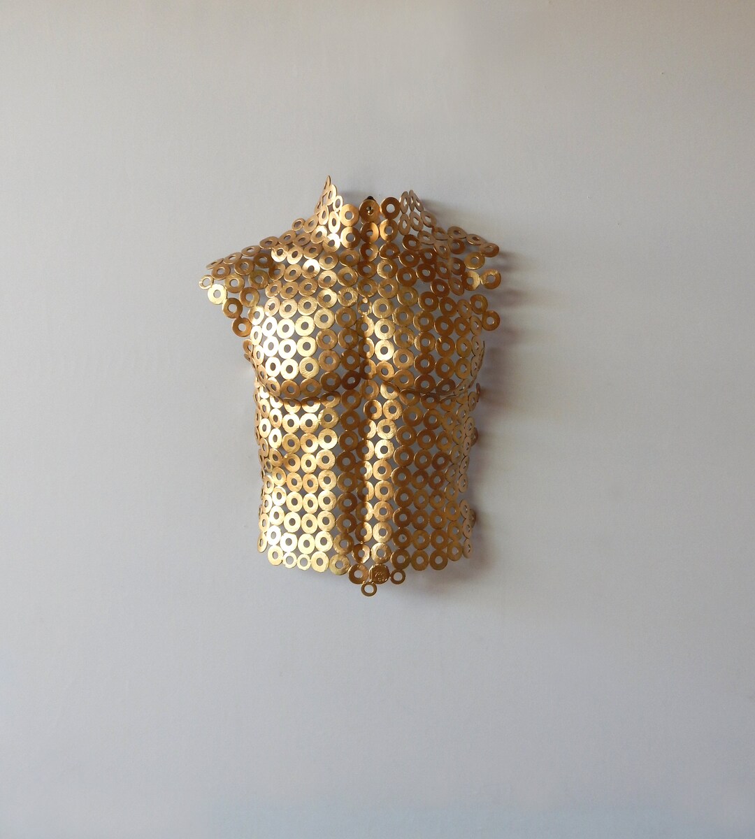 Original Metal Wall Sculpture, Life-size Metal Man Torso, Industrial ...