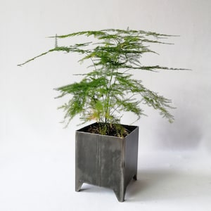 Pair of Industrial Style Metal Square Pots / Acero Corten / Perfect ...