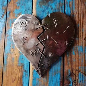 Metal Heart Craft Sculpture Indoor Ornament 3d Heart Metal Wall ...