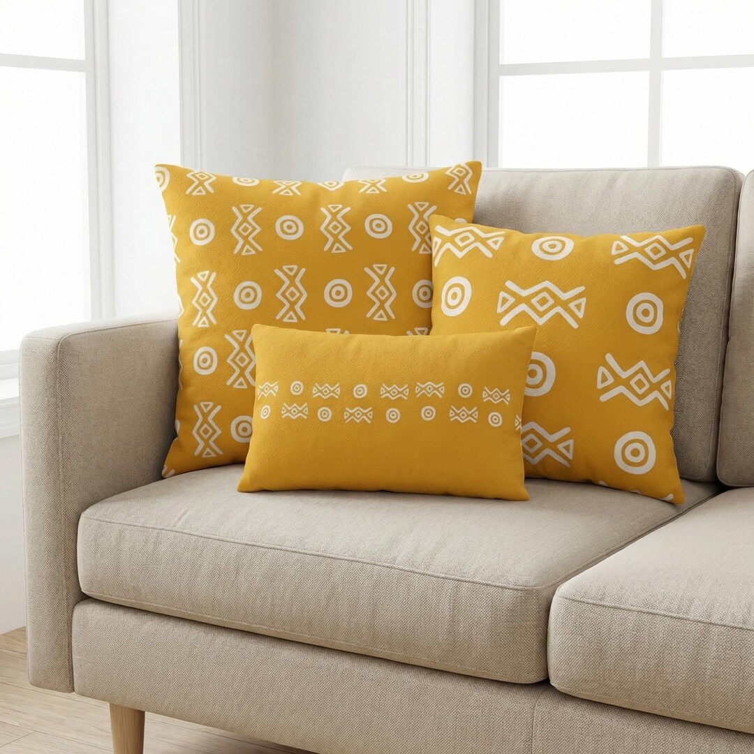 Savanna Gold African Pattern Throw Pillow | 22x22, 18x18 or Lumbar - Etsy