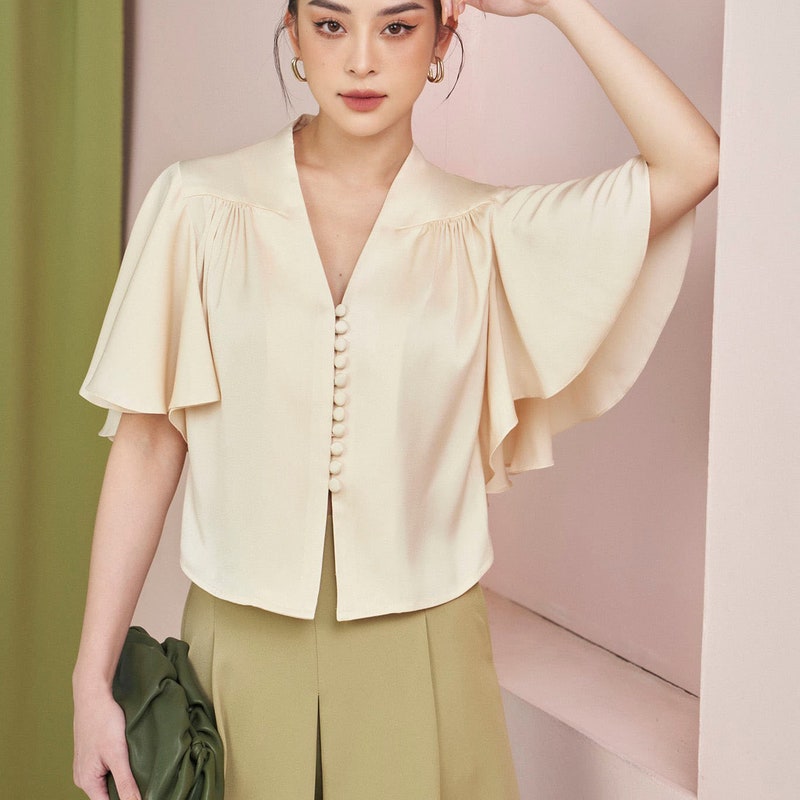Angel Sleeve Blouse - Etsy