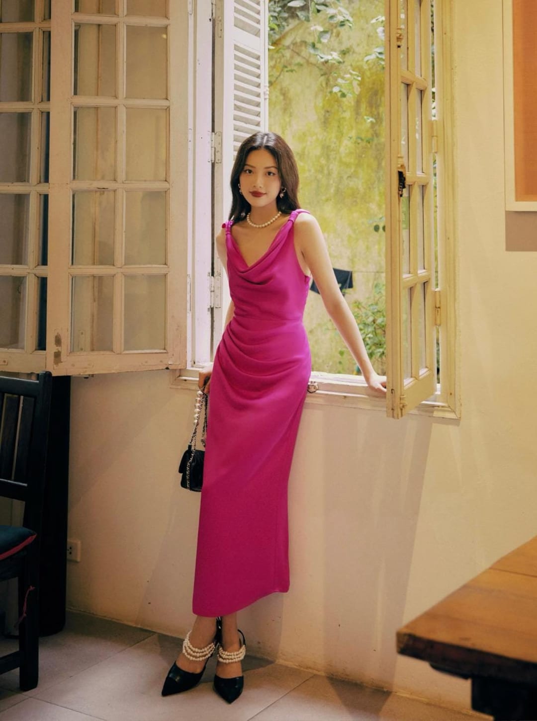 Drop Neck Silk Dress - Draped Waist Silk Dress - Evening Silk Midi ...
