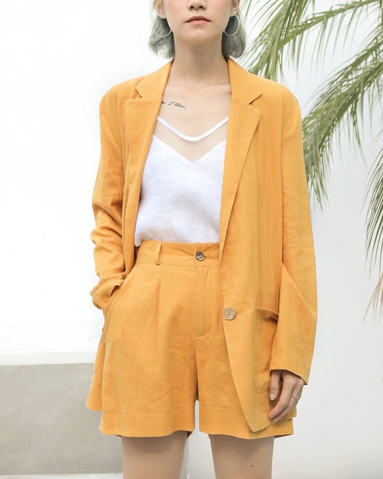 Female Office Uniform 2 Piece Set Women 2 Piece Suit Linen - Etsy