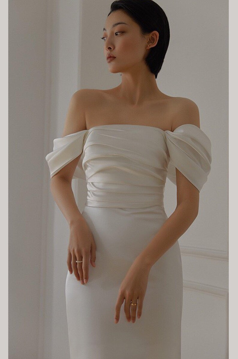 Simple Wedding Dress, off Shoulder Maxi Dress, Formal Dress for Women ...