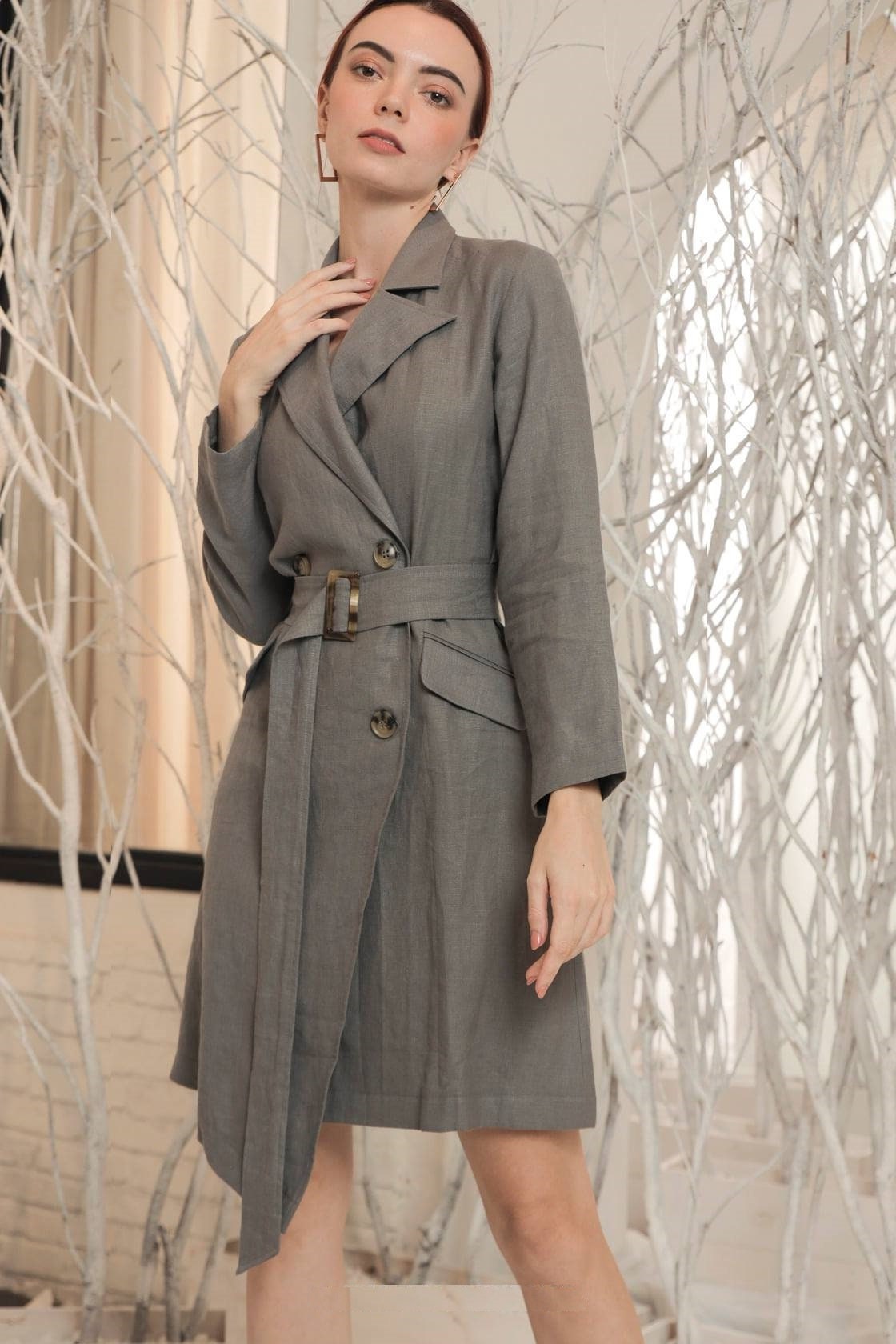 Linen Jacket - Linen Trench Coat - Linen Winter Coat - Women Duster ...