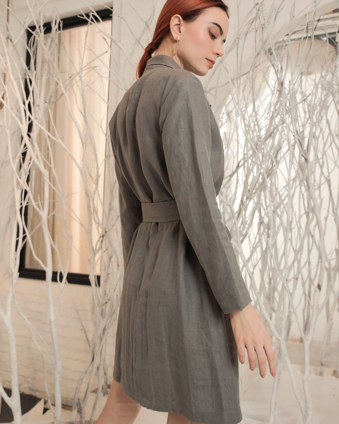 Linen Jacket - Linen Trench Coat - Linen Winter Coat - Women Duster ...