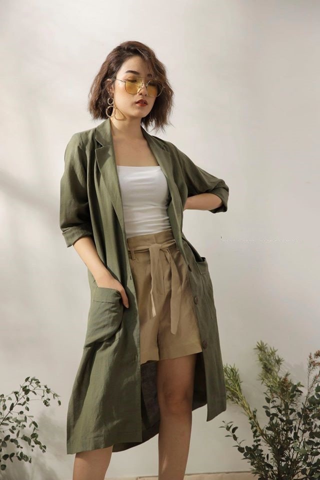Linen Duster - Linen Cardigan - Women Linen Coat With Pockets - Linen ...