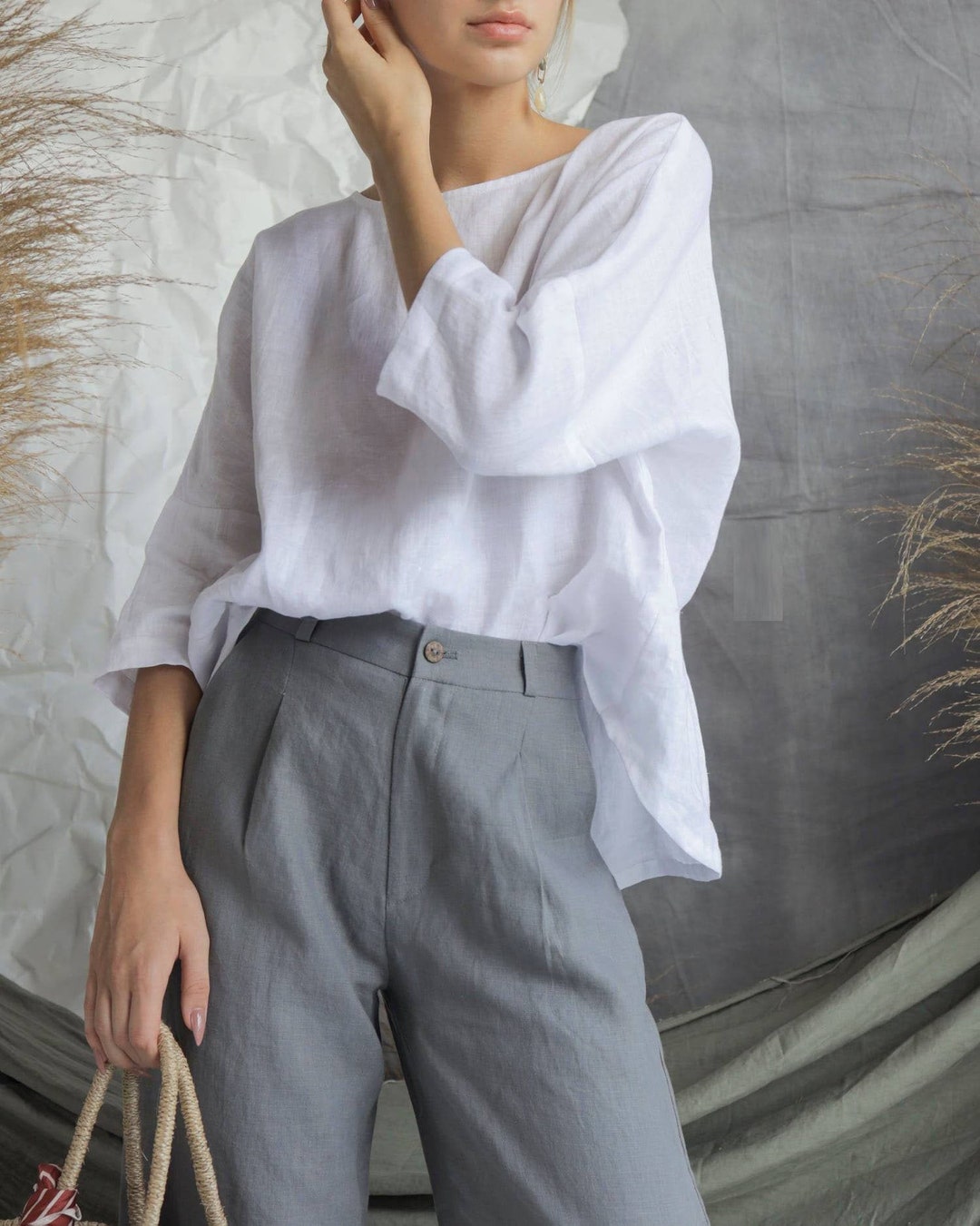 Oversized Linen Top - Etsy