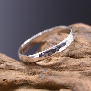 Thumb Ring Sterling Silver Hammered or Textured Silver Band - Etsy