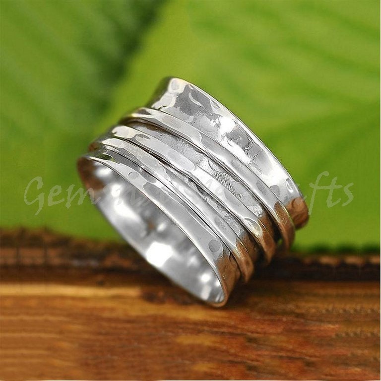 925 Sterling silver Ring Meditation Ring Spinning Ring | Etsy