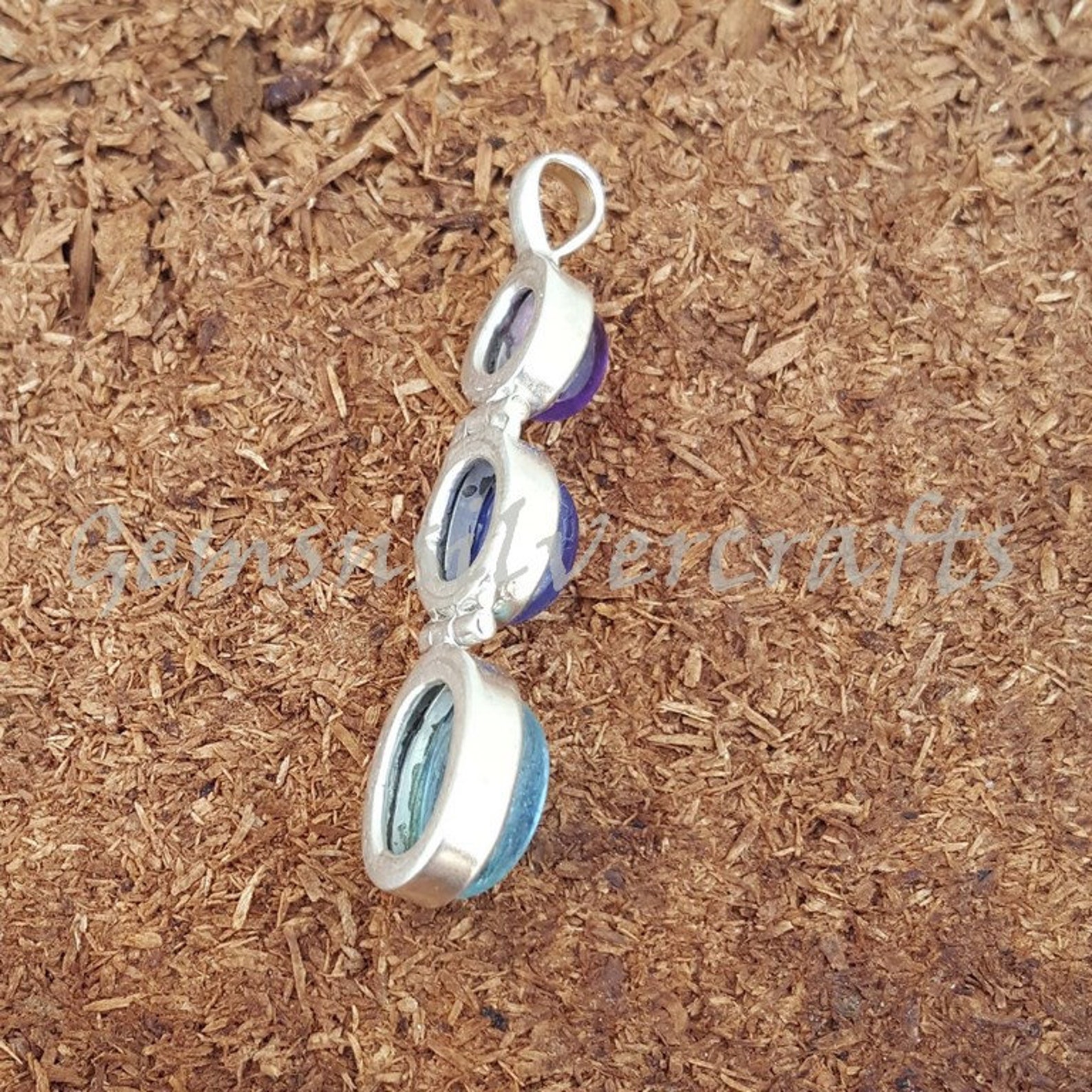 Multi Stone Pendant 925 Sterling Silver Jewelry Amethyst - Etsy