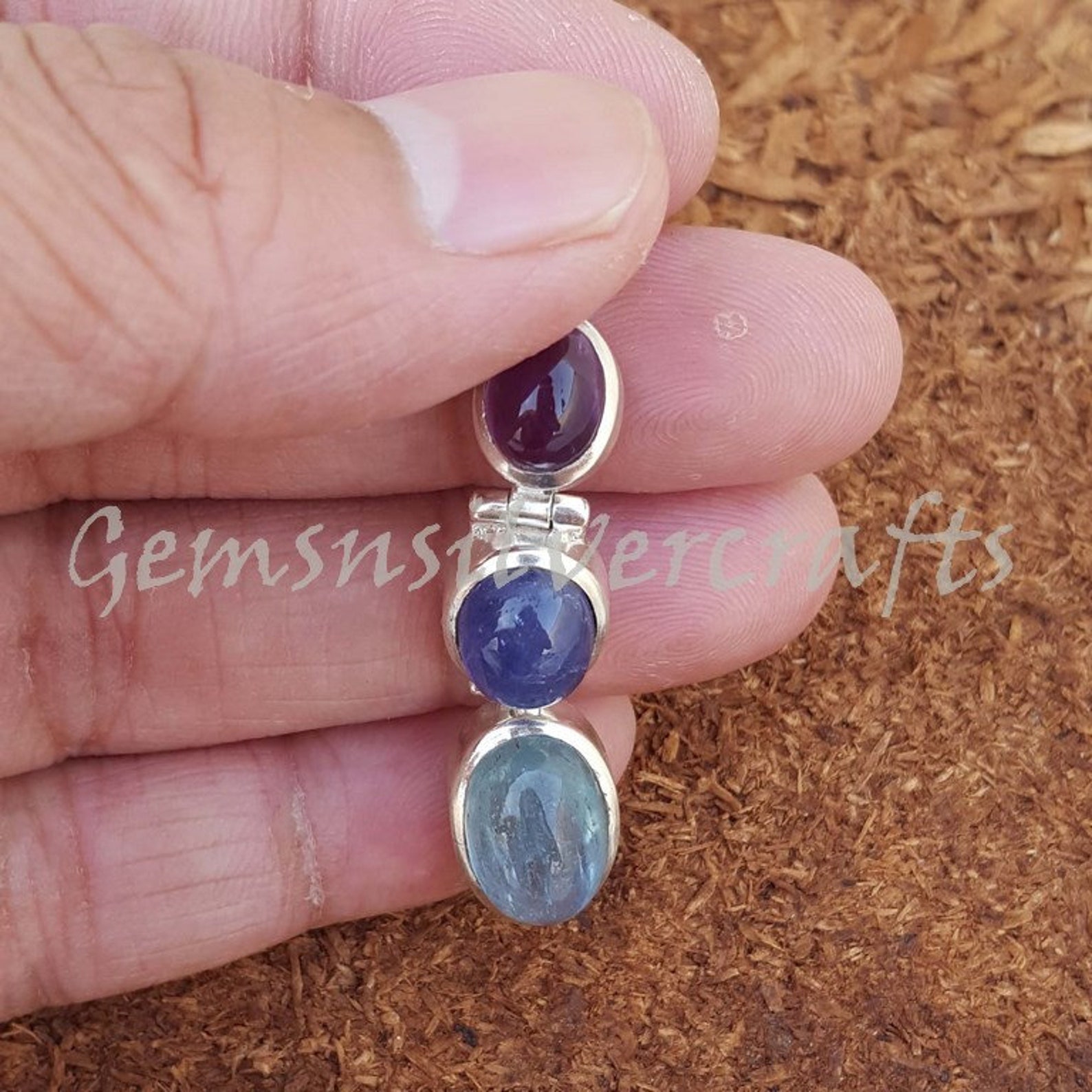 Multi Stone Pendant 925 Sterling Silver Jewelry Amethyst - Etsy