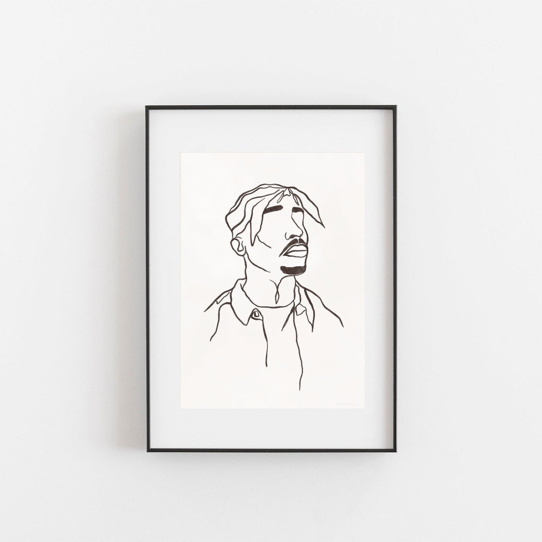 Tupac Poster Download/2pac Shakur Print/ Line Art /music Poster/ Gift ...