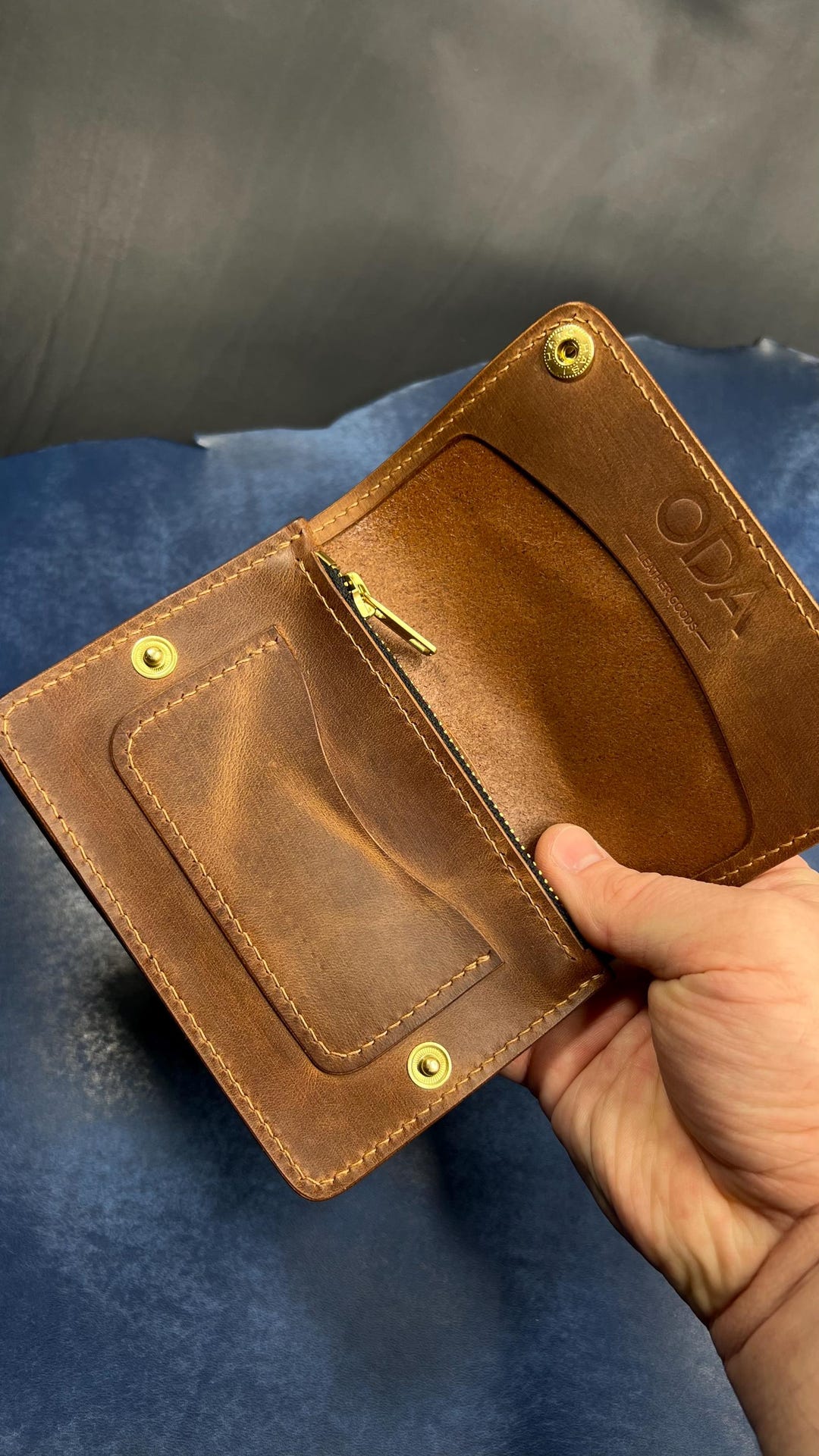 Leather Trucker Wallet With Chain Ring, Biker Wallet, Anniversary Gifts ...