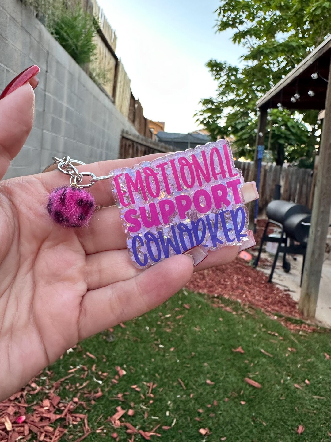 Emotional Support Coworker Keychain - Cute a Coworker Keychain With ...