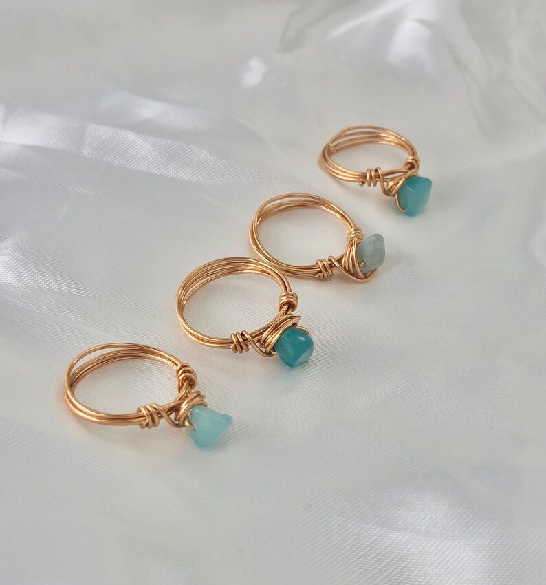 Stone Gold Wire Rings - Etsy